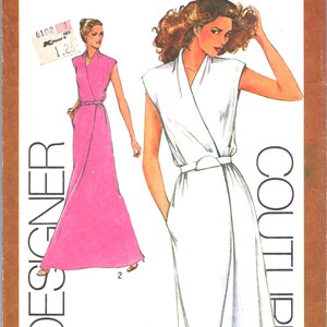 Cathy Hardwick Draped Dress Pattern Uncut 80s Draped Gown Size 12 Bust ...