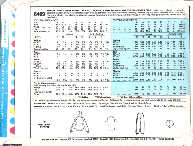 Track Suit Pattern Uncut Shorts Pattern Size 12 Bust 34 - Etsy