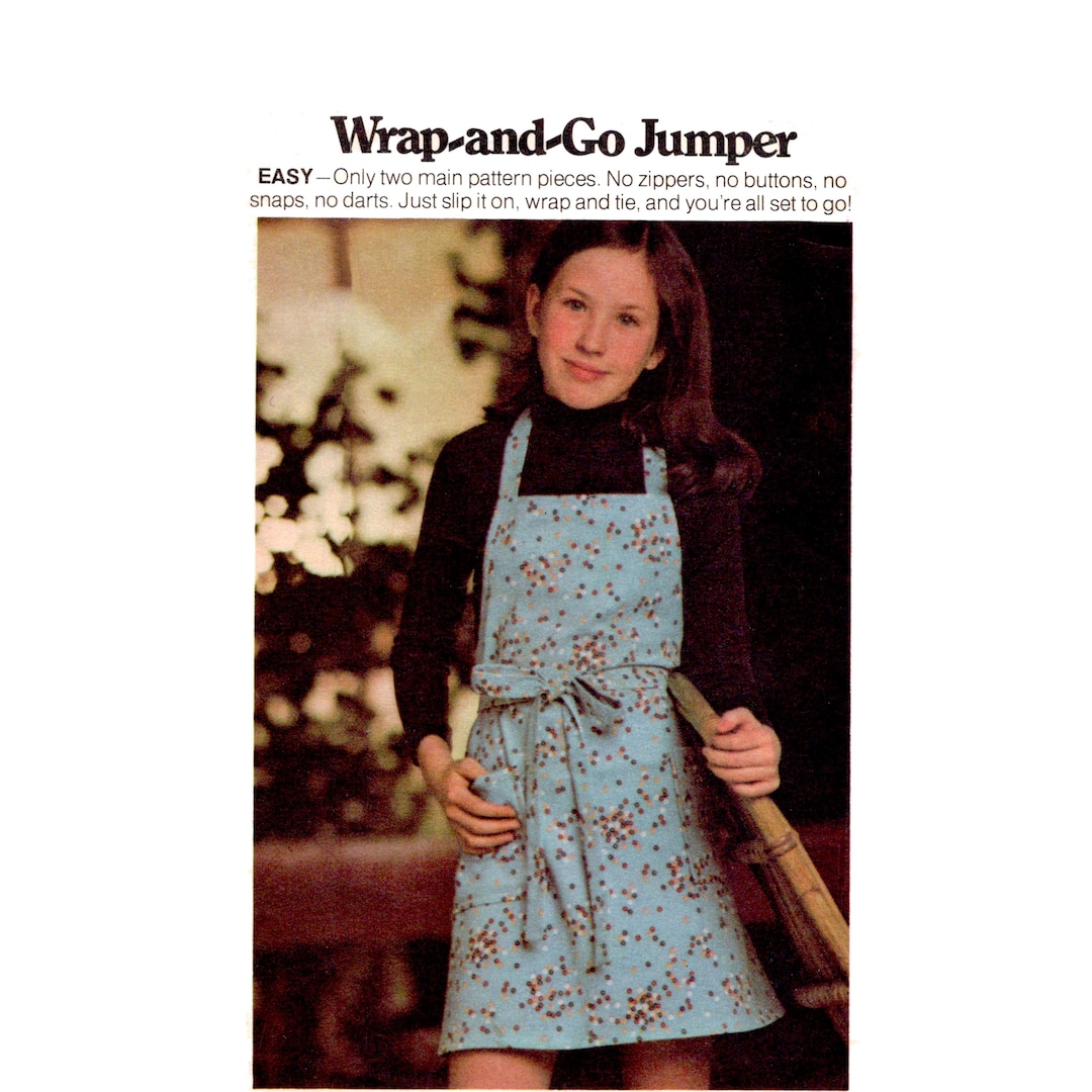 Vintage 70s Girls Wrap and Go Pattern Uncut Size 6 Bust 25 Butterick ...