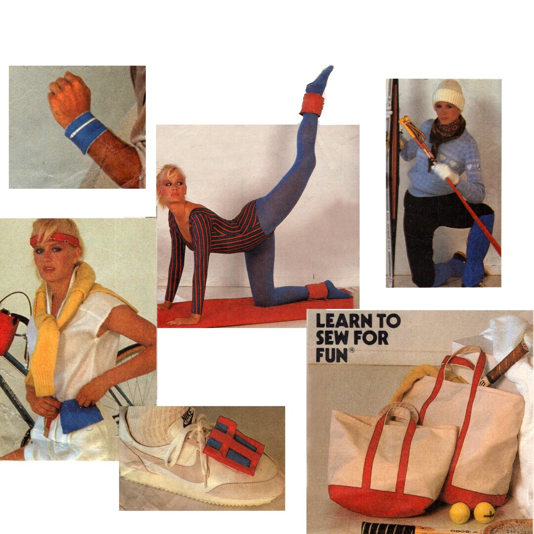 80s Tote Bag Pattern Pre-cut Wrist and Ankle Weights Exercise ...
