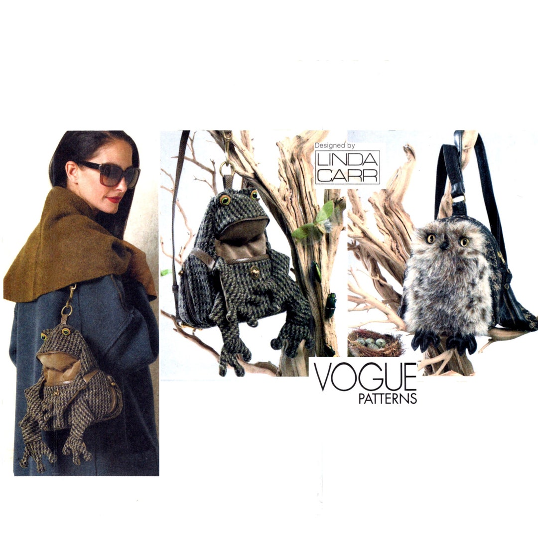 Vogue Frog Purse Pattern Uncut Owl Backpack by Linda Carr OOP - Etsy