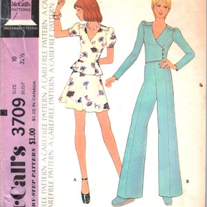 Flares Pattern Uncut 70s Puff Sleeve Blouse Pattern Size 10 Bust 32.5 ...