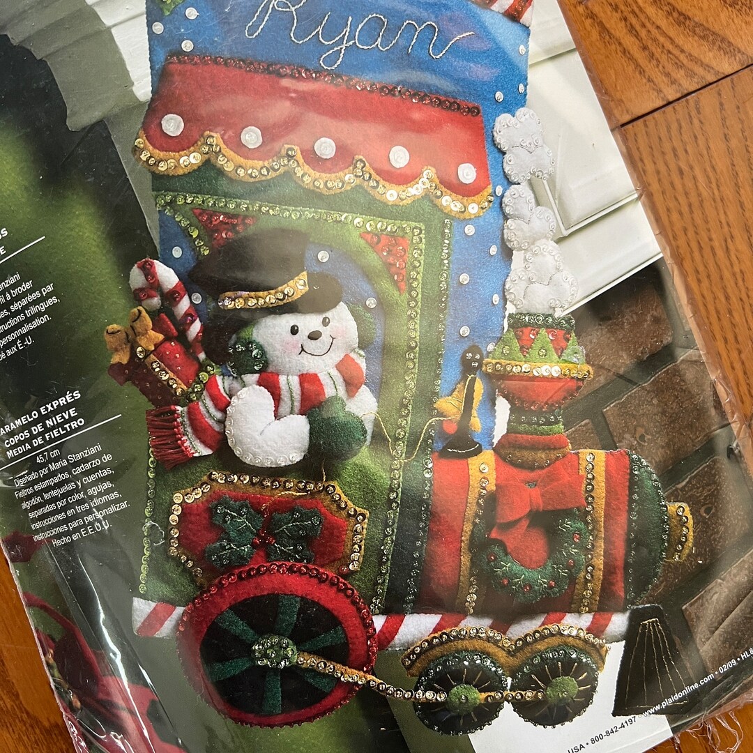 Bucilla Train Stocking Kit NEW Candy Express Jeweled Christmas Stocking ...