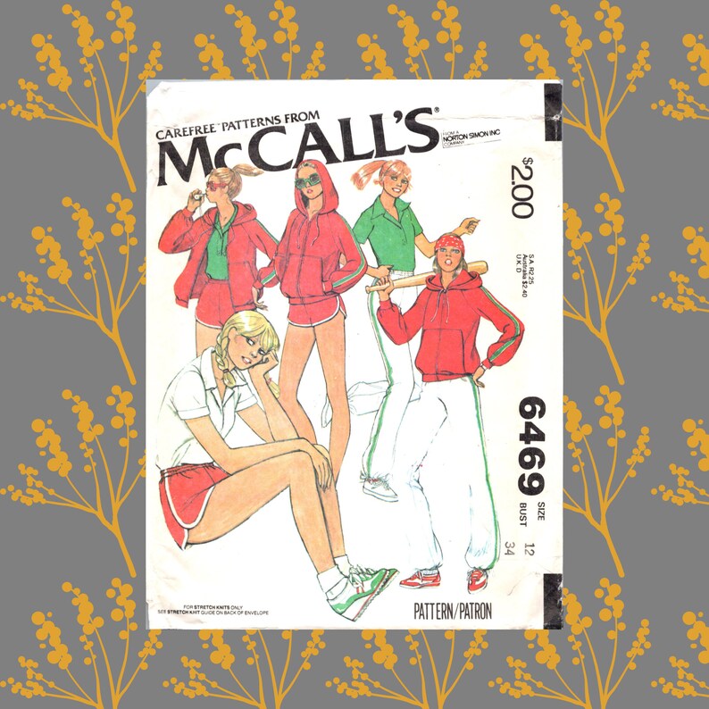 Track Suit Pattern Uncut Shorts Pattern Size 12 Bust 34 - Etsy