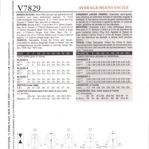 Vogue Blouse Pattern Uncut Romantic Blouse Full Sleeve Blouse Multisize ...