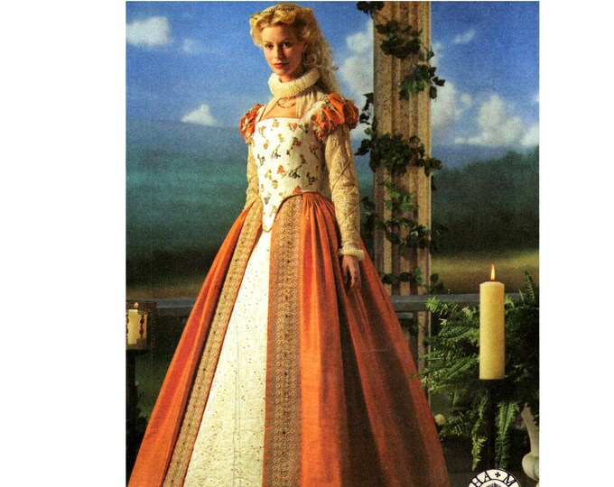 Elizabethan Dress Pattern Uncut Renaissance Faire Costume With Ruff ...