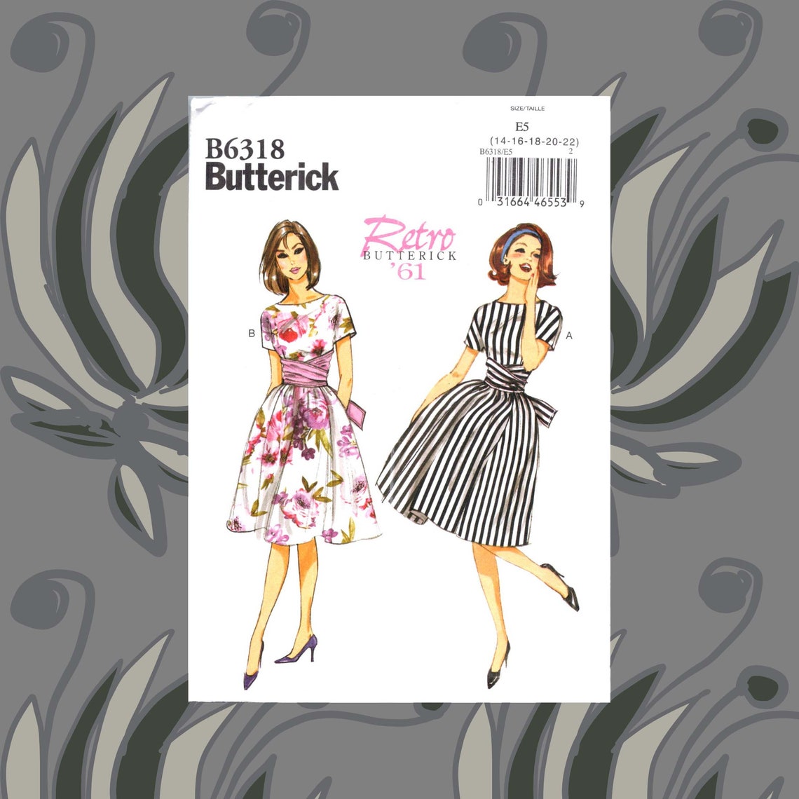 Tie Waist Dress Pattern Uncut REISSUE 60s Midriff Band Dress - Etsy