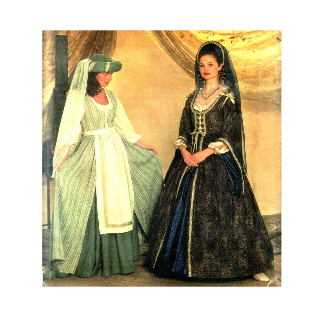 Elizabethan Dress Pattern Uncut Renaissance Faire Costume Multisize 10 ...