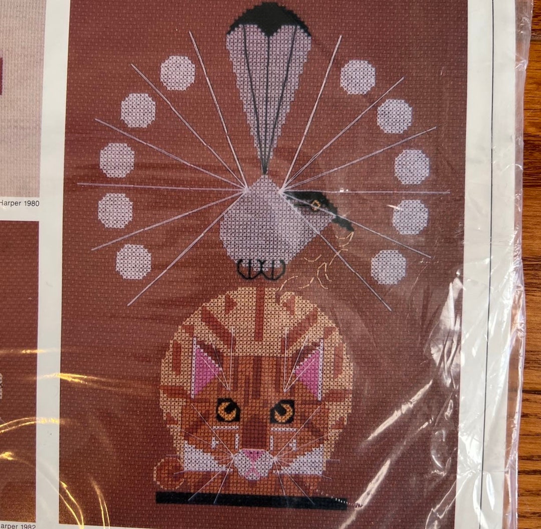 Charley Harper Catnip Counted Cross Stitch Kit NIP Cat Cross Stitch ...