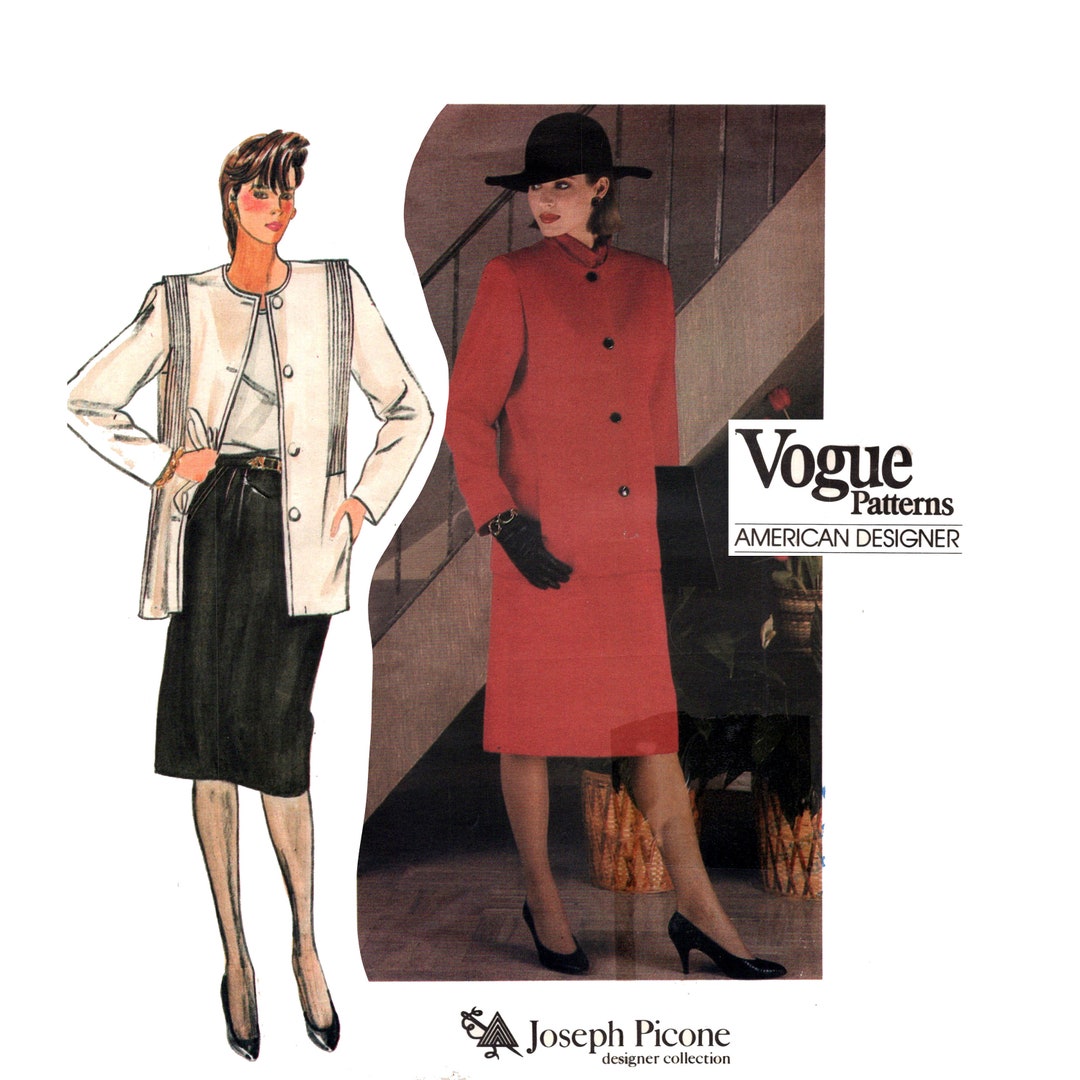 Vintage 80s Vogue Jacket Pattern Uncut Joseph Picone Vogue Americn ...