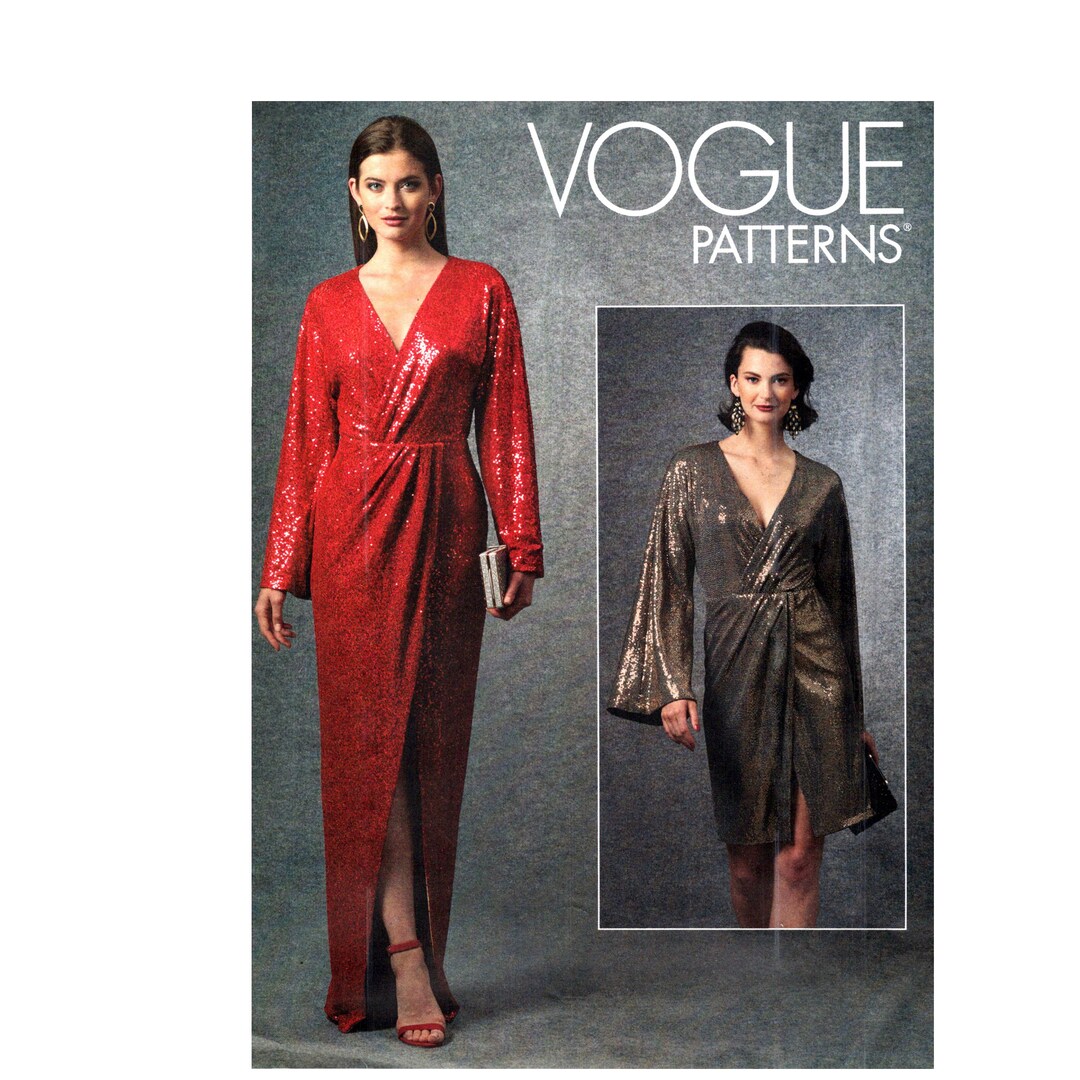 Vogue Cocktail Dress Pattern Uncut Vogue Evening Gown Multisize 6-14 ...