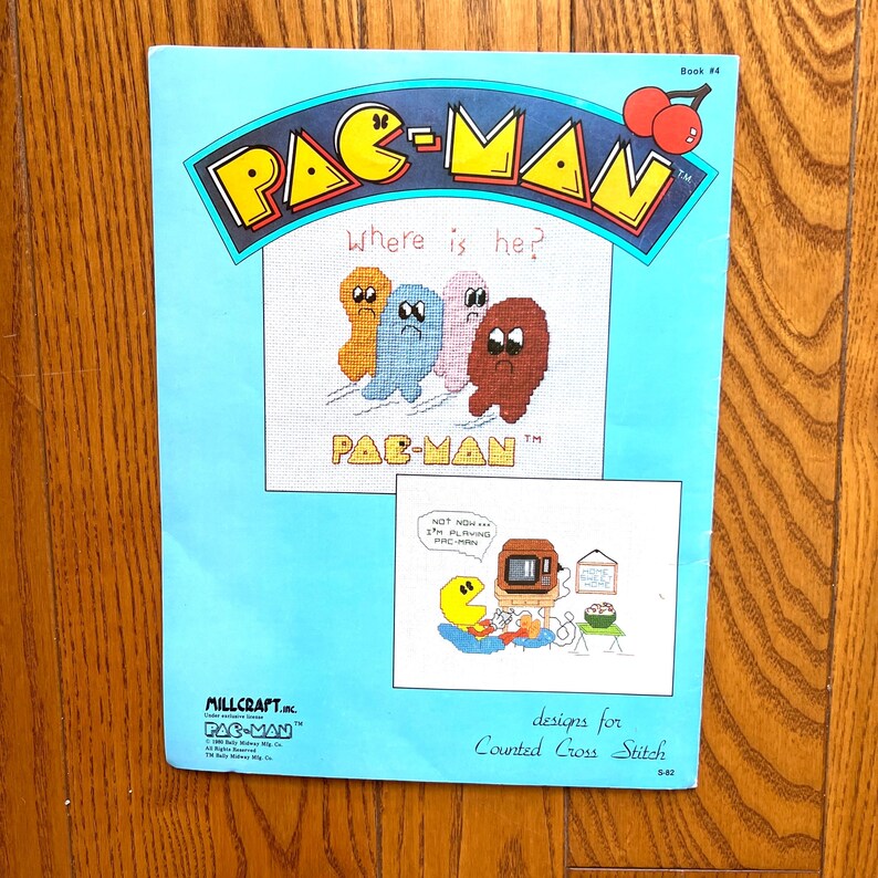 Vintage 80s Pac-man Counted Cross Stitch Chartbooklet of Vintage Pac ...