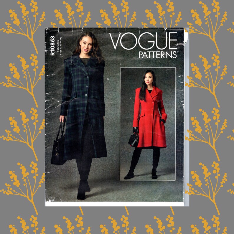 Princess Seam Coat Pattern Uncut Front Button Coat Multisize - Etsy