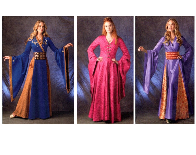 Medieval Dress Pattern Uncut Renaissance Kimono Sleeve Dress Bridal ...