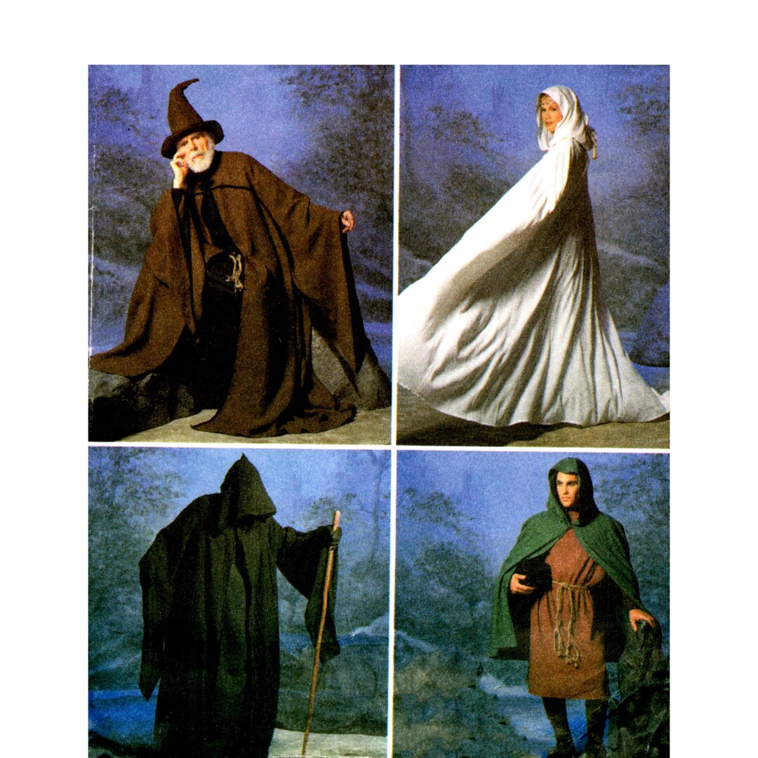 Wizard Cape Pattern Uncut Cloak Wedding Wrap Cosplay Cloak Costume ...
