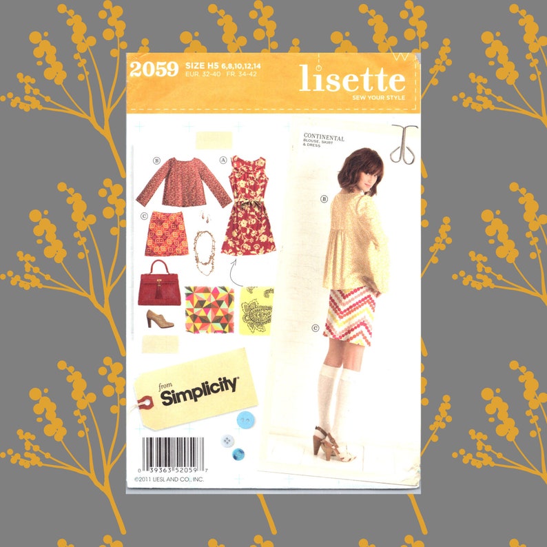 Lisette Continental Pattern Uncut Multisize 6-14 Bust 30.5-36 - Etsy