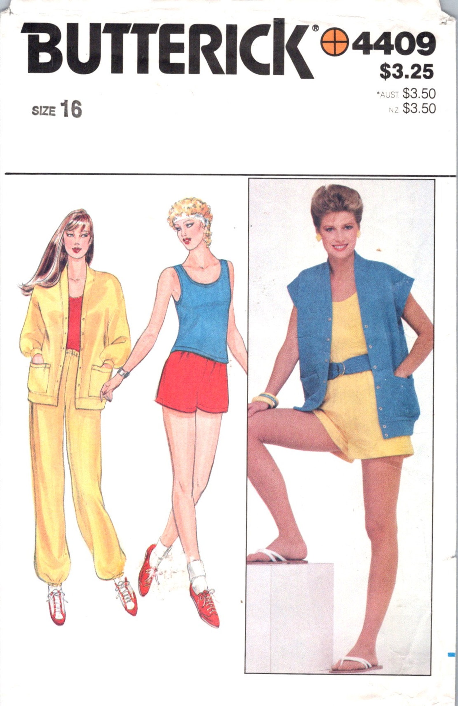 80s Track Suit Pattern Uncut Shorts Pattern Size 16 Bust 38 | Etsy