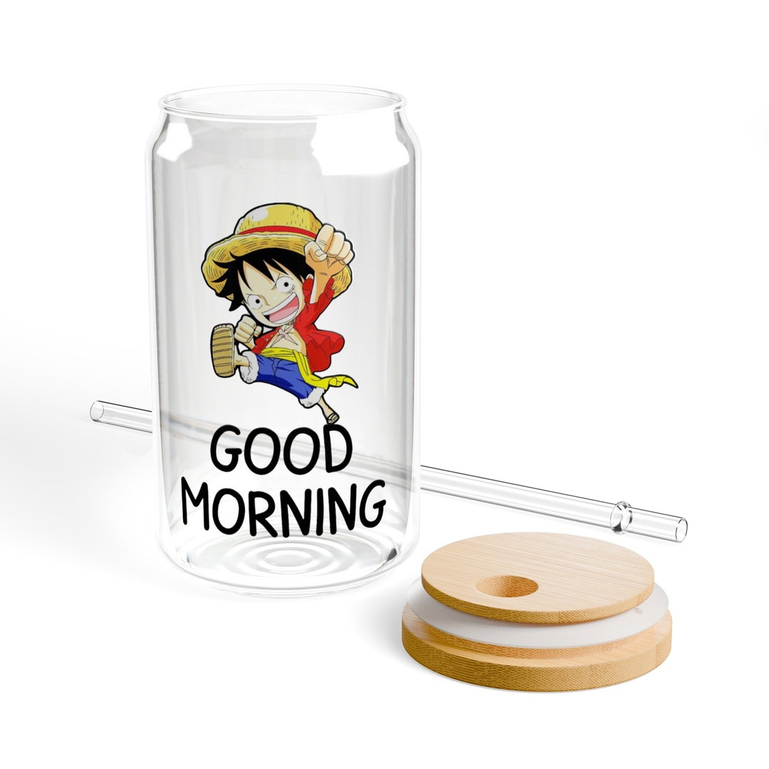 16oz Anime Glass Cups One Piece Cups Anime Coffee Cup Manga Glass ...
