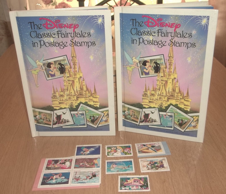 2 the Disney Classic Fairytales in Postage Stamps Albums Books With 16 ...