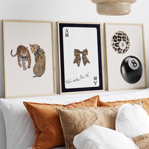 Trendy Leopard Eight Ball Wall Art, Ace Card Bow Poster, How Lucky Are ...