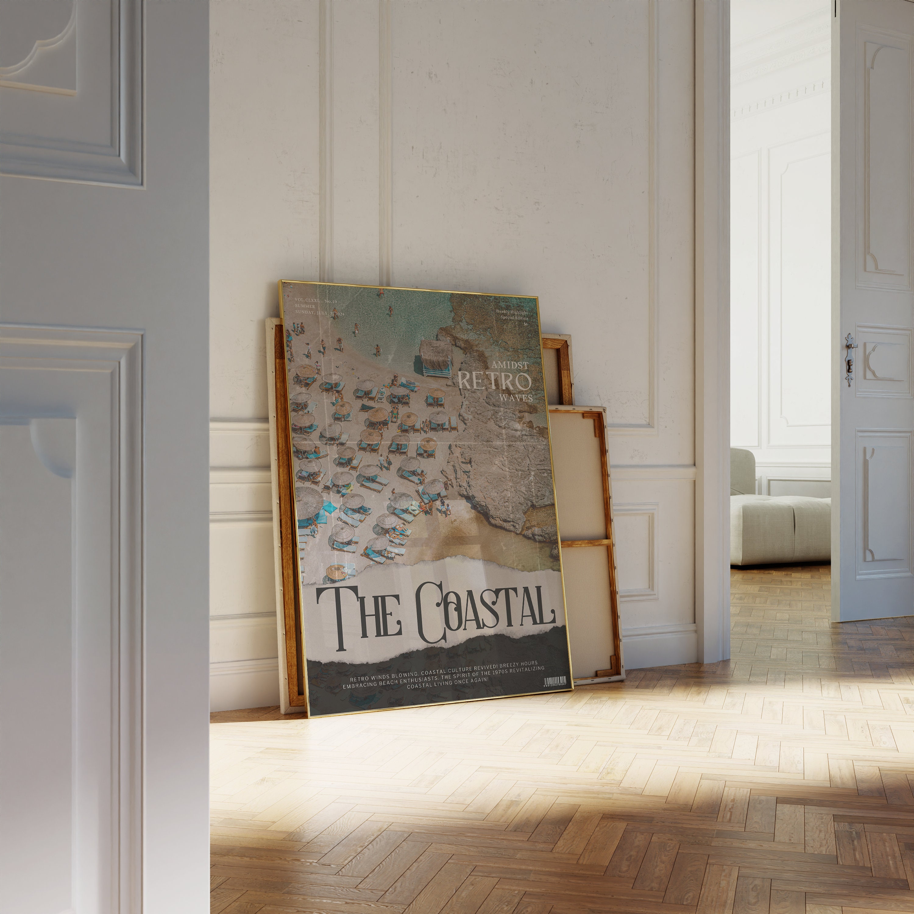 Retro Coastal Life Beach Magazine Cover Wall Art, Beachy Summer Print ...