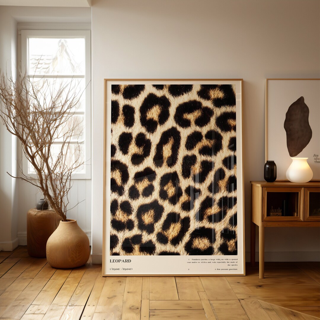 Leopard Definition Print, Leopard Wall Art, Leopard Pattern Poster ...