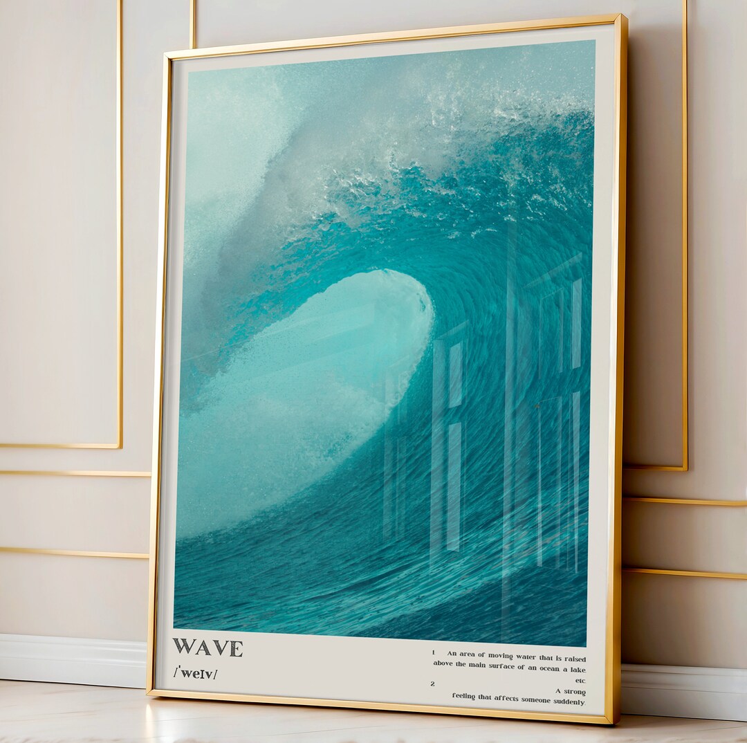 Blue Ocean Waves Wall Art, Wave Definition Print, Coastal Summer Print ...