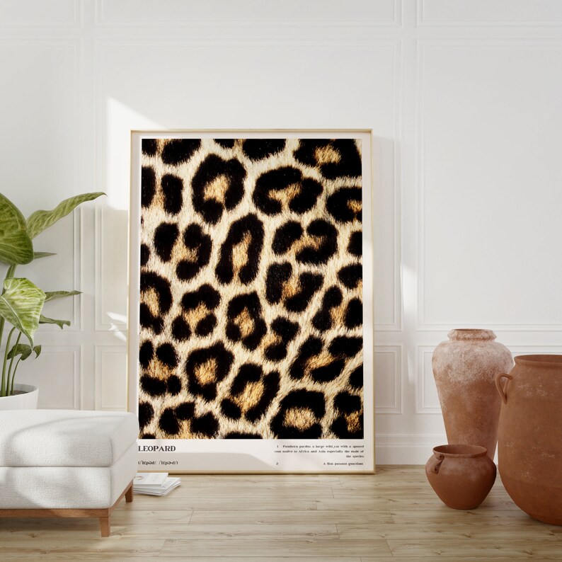 Leopard Definition Print, Leopard Wall Art, Leopard Pattern Poster ...