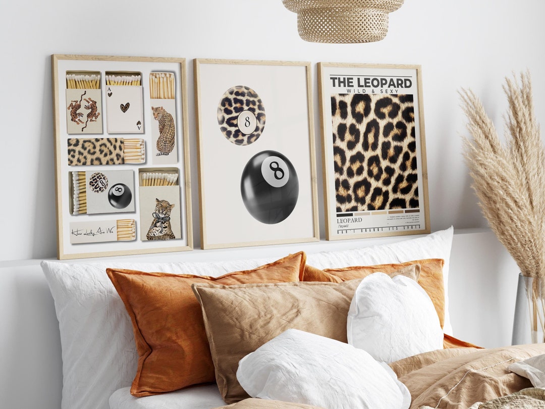 Trendy 8 Ball Leopard Wall Art, the Leopard Art, Neutral Matchbox Print ...