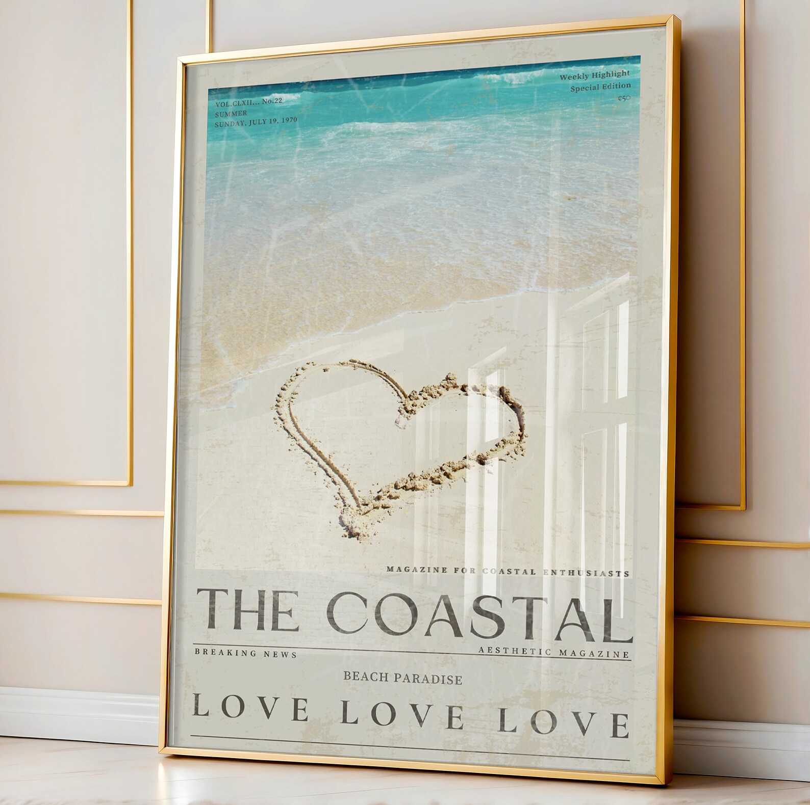 Coastal Cowgirl Beachy Summer Print Set of 3, Coastal Life Newspaper ...