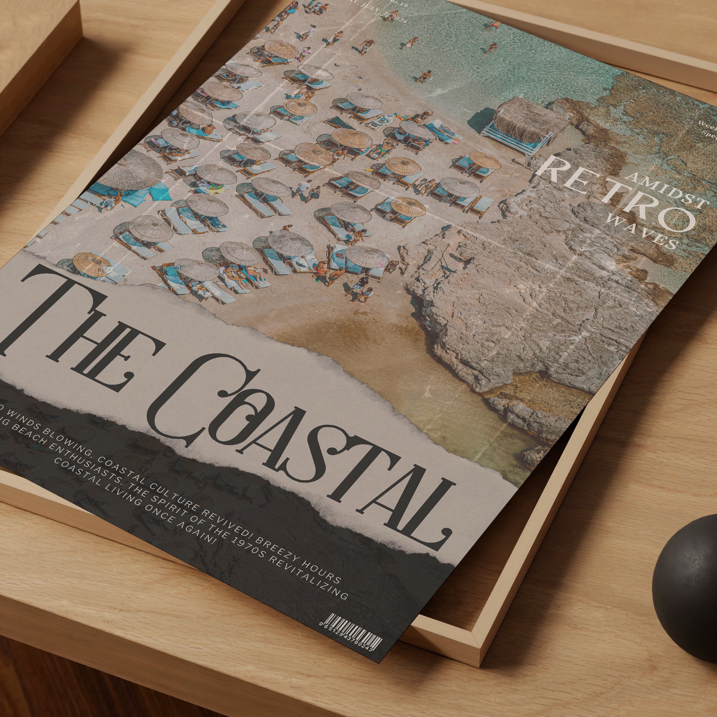 Retro Coastal Life Beach Magazine Cover Wall Art, Beachy Summer Print ...