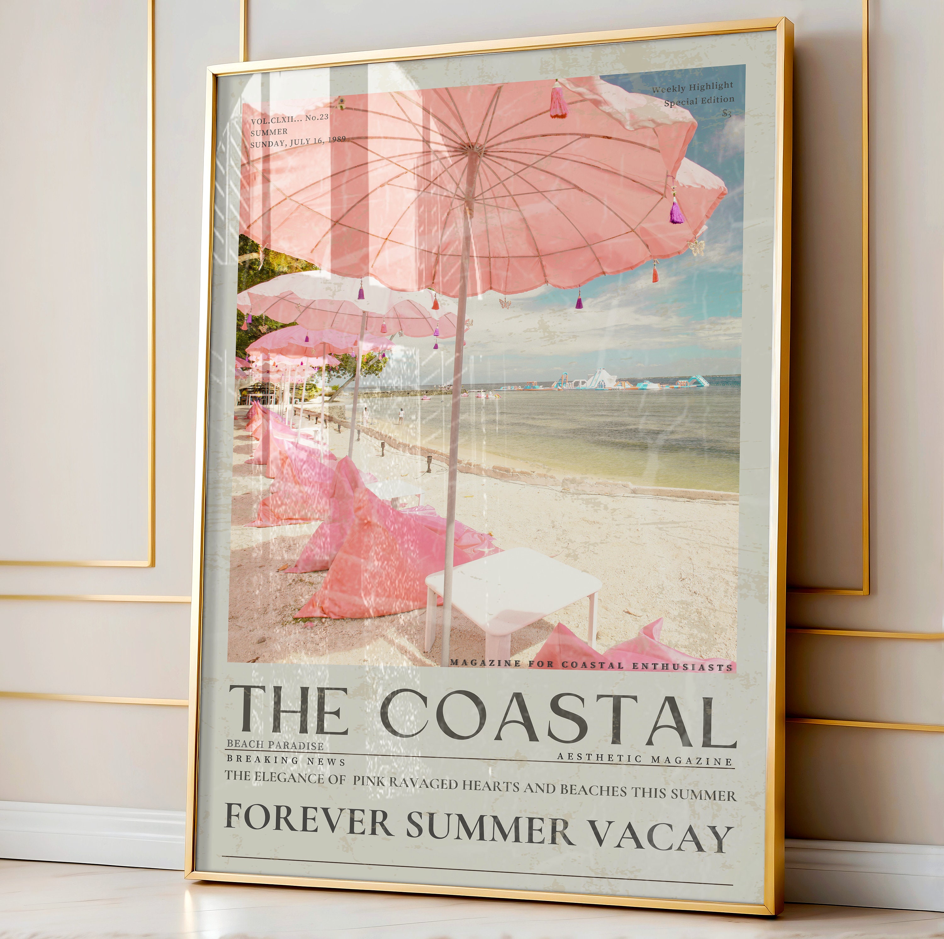 Coastal Cowgirl Beachy Summer Print Set of 3, Coastal Life Newspaper ...