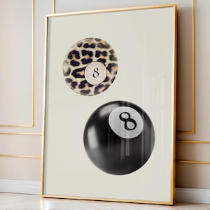 Trendy Leopard Eight Ball Wall Art, Ace Card Bow Poster, How Lucky Are ...