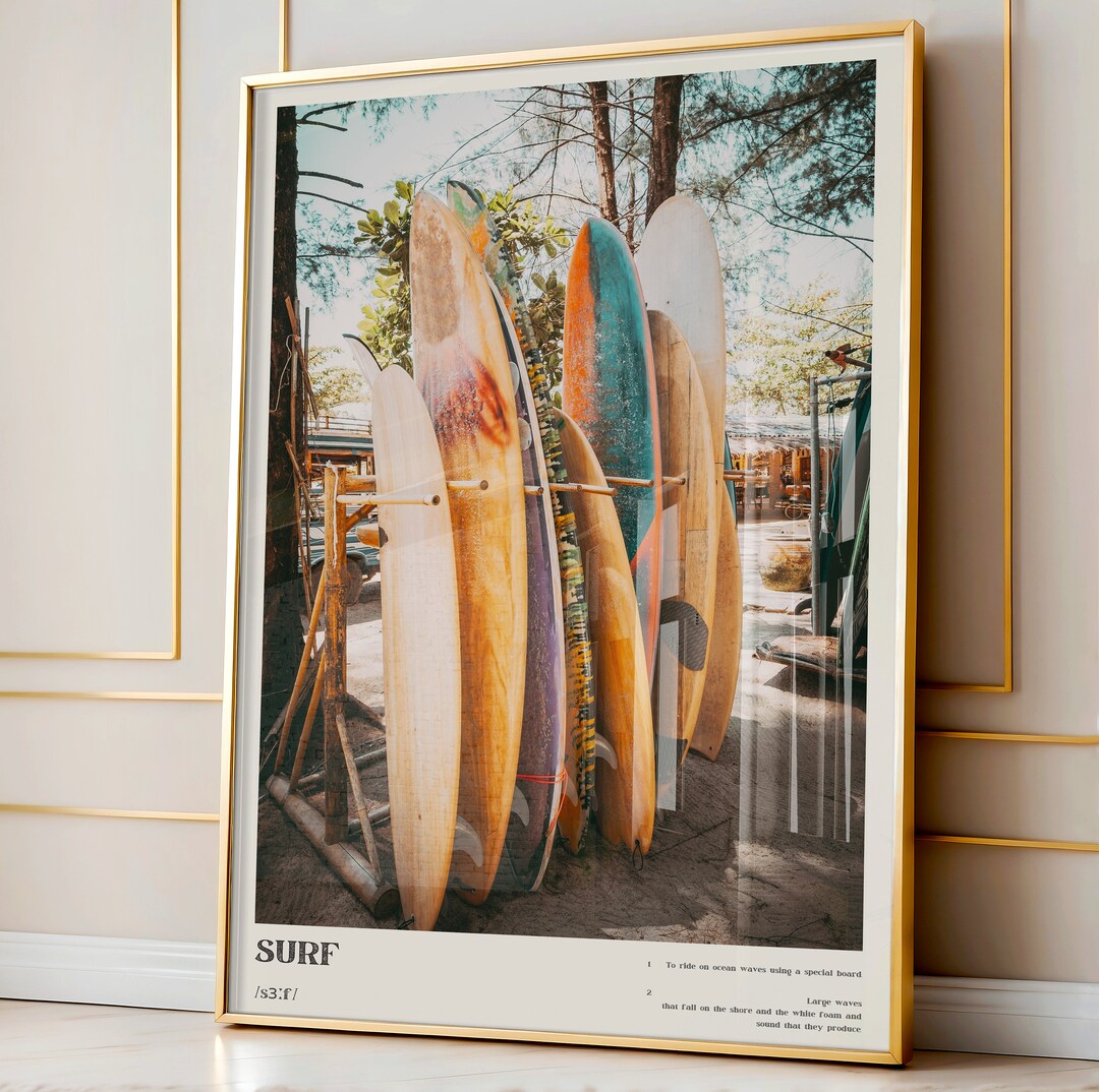 Surf Boards Art Print Surf Definition Wall Art, Summer Surfer Poster ...