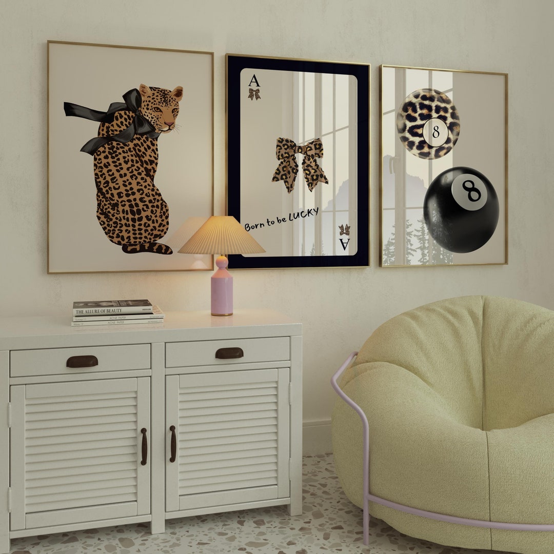 Trendy Leopard 8 Ball Art Prints: Retro Cheetah Pool Decor - Etsy