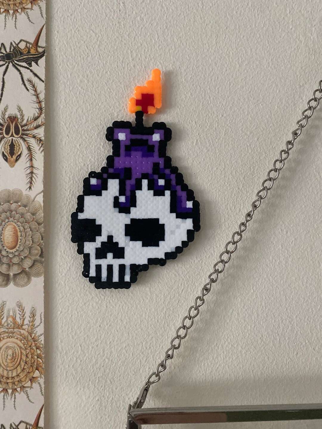 Gothic Pixel Art Skull Perler Bead Wall Decor - Etsy