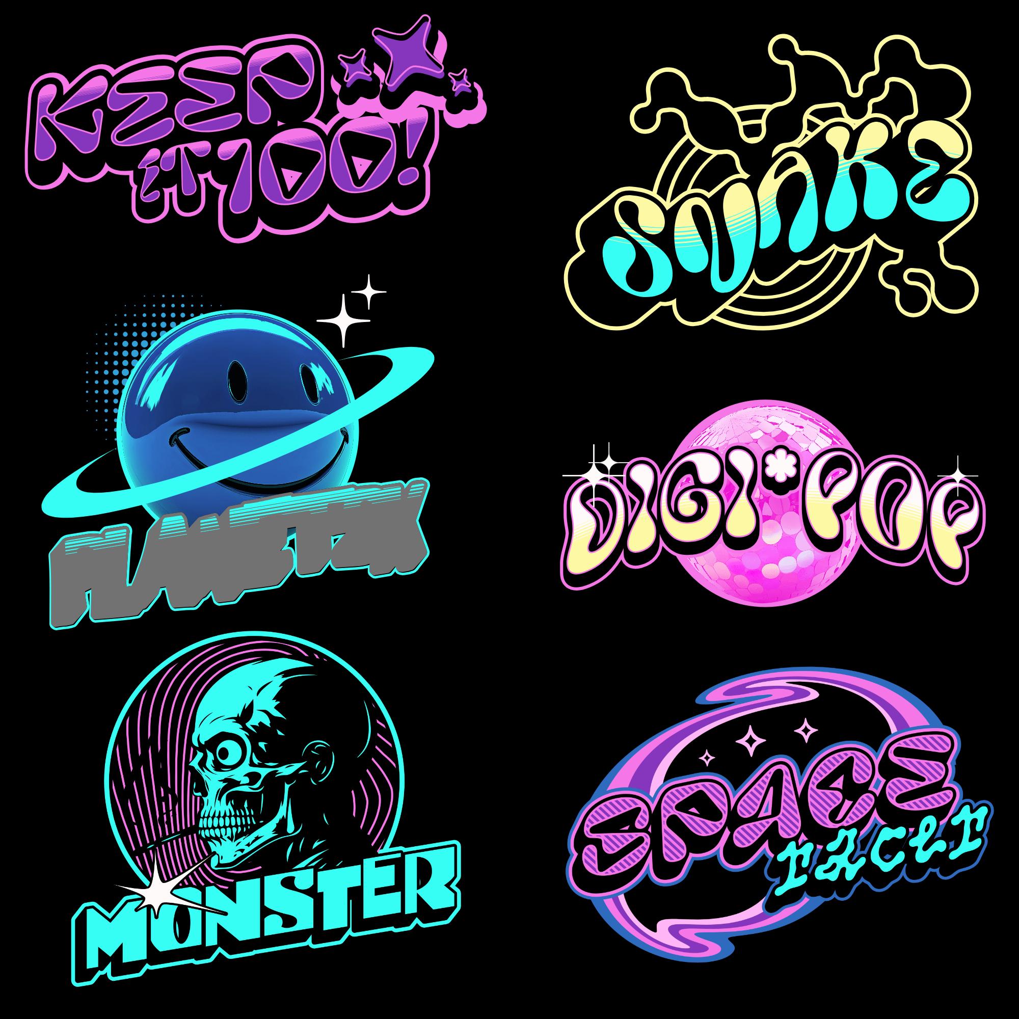 80+ Y2K PNG Logos: T-shirt Designs (digital Download) - Etsy