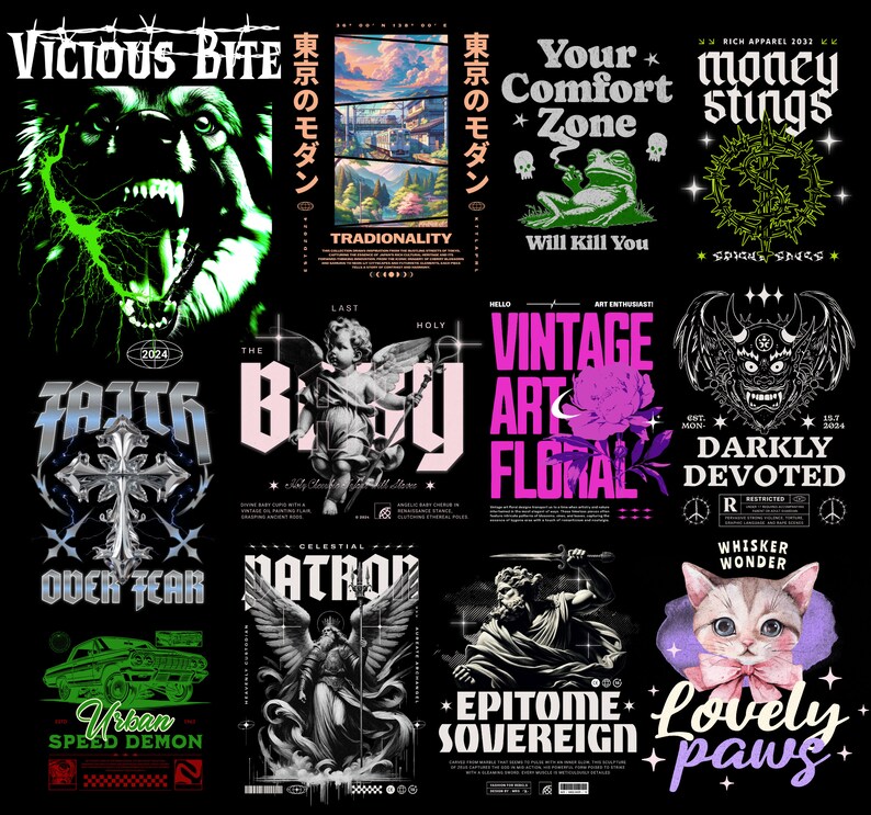 Over 200 Unique and Captivating Streetwear Designs in PNG Format: an ...