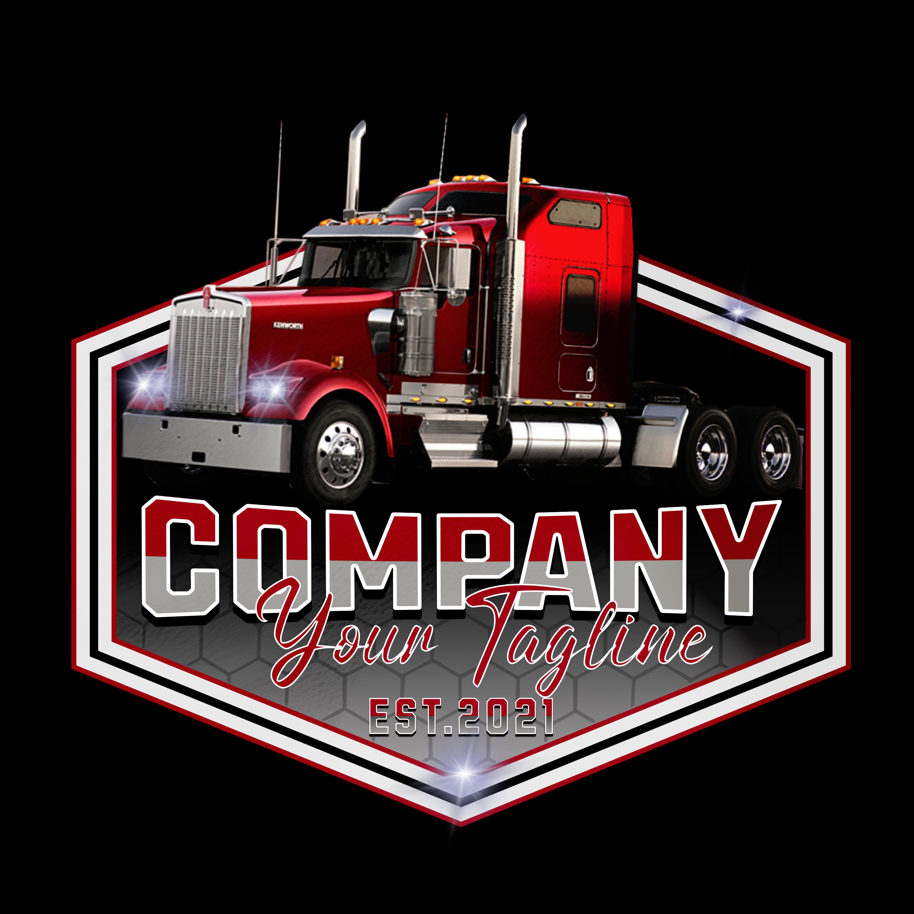 Custom Logo Design, Trucking Logo, Big Rig Logo, Transportation Company ...