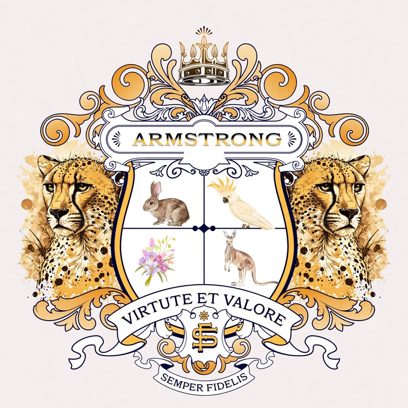 Custom Family Crests Coat of Arms for Weddings, New Homes ...