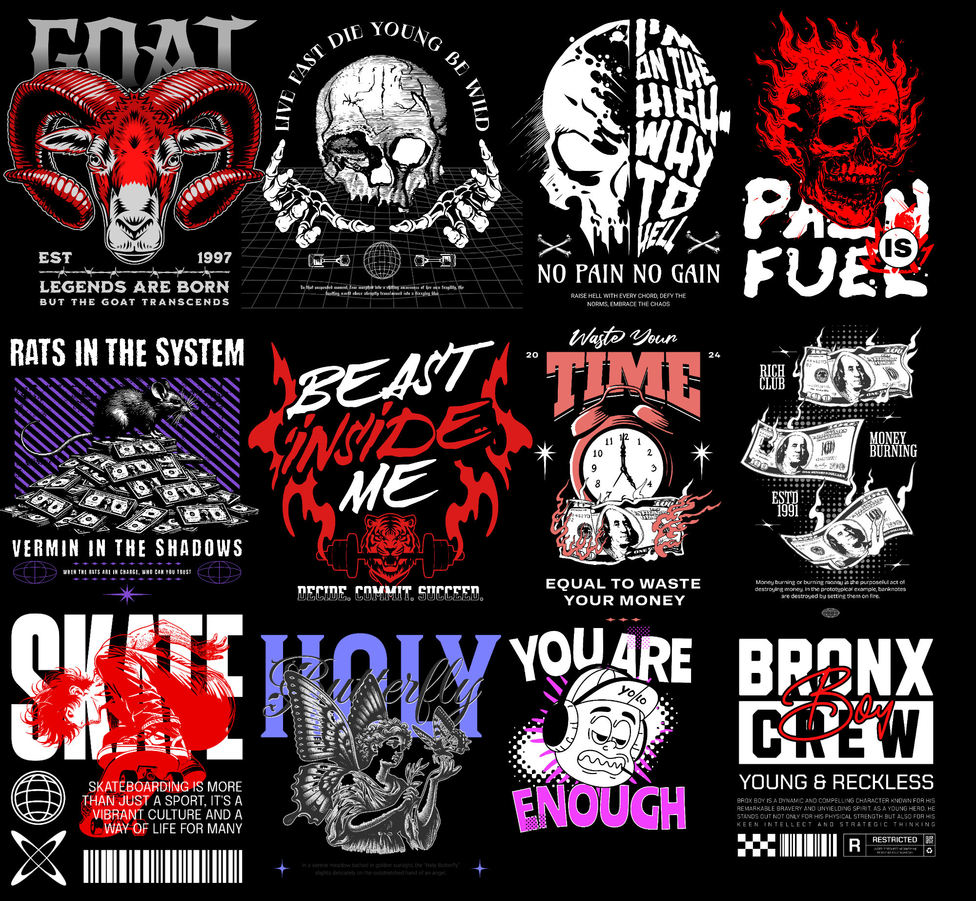 Streetwear SVG,PNG Designs, T-shirt Designs Bundle - Etsy