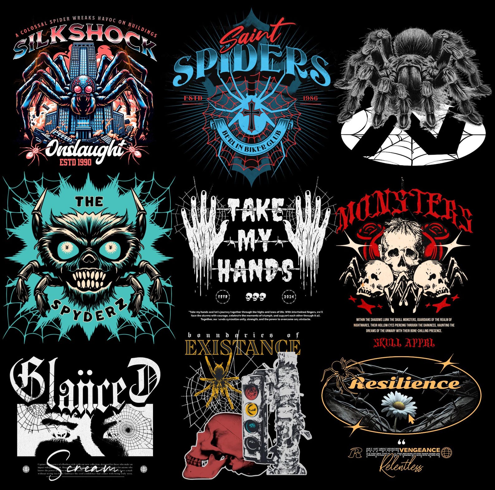 Spider Streetwear PNG Designs, Y2K Urban Graphics (digital Download) - Etsy