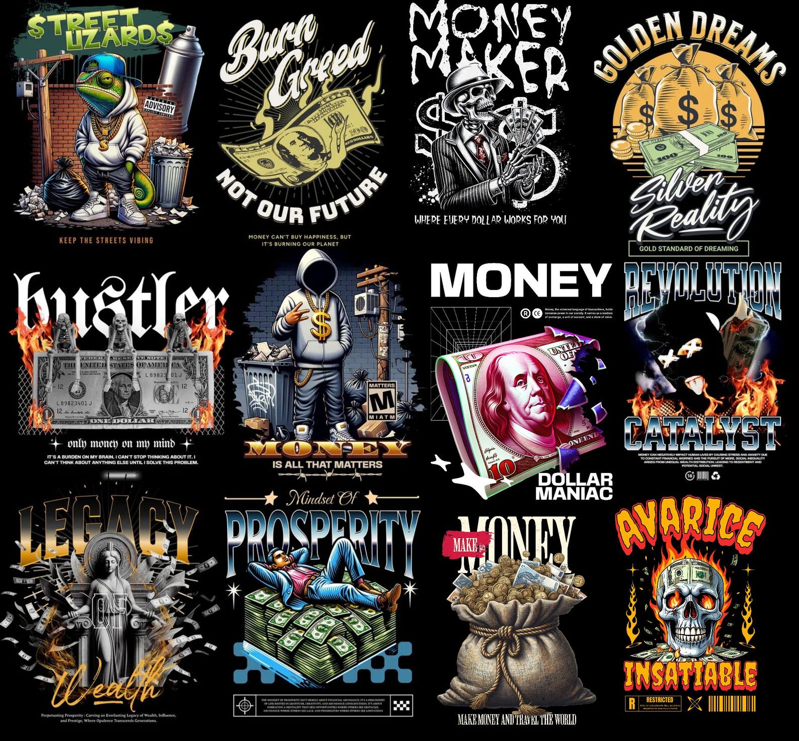 Streetwear Money PNG Designs, 100 Dollar, Trendy Digital Art Files for ...