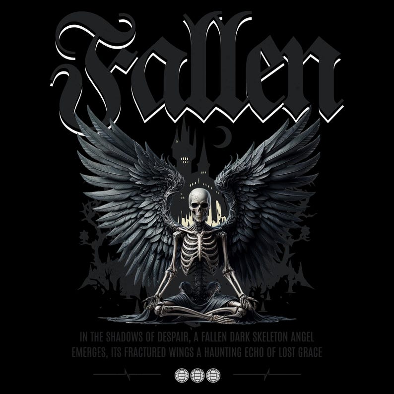 Fallen Skeleton Wings Png - Etsy