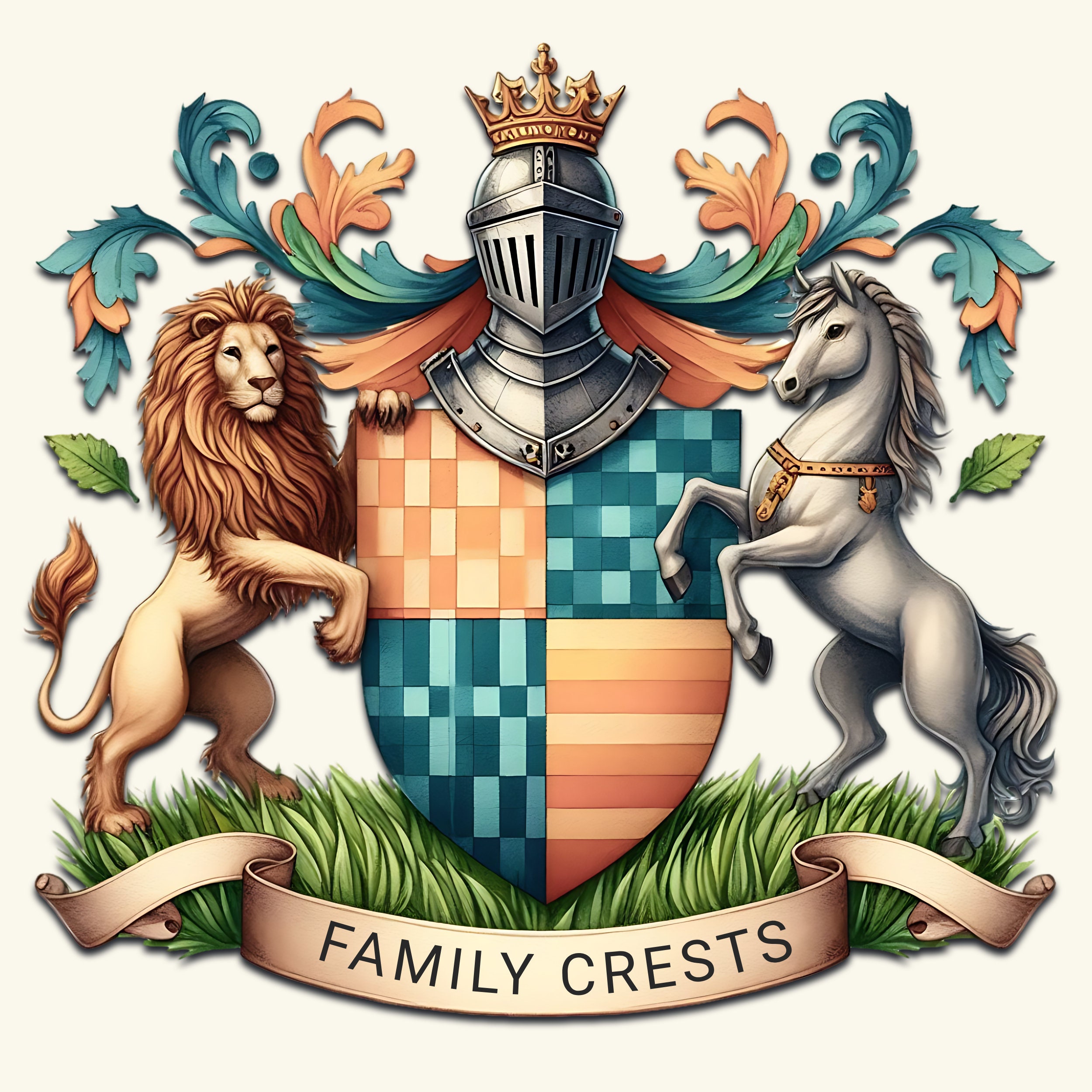 AI Enhanced Family Crest - Personalized Watercolor Design (digital ...