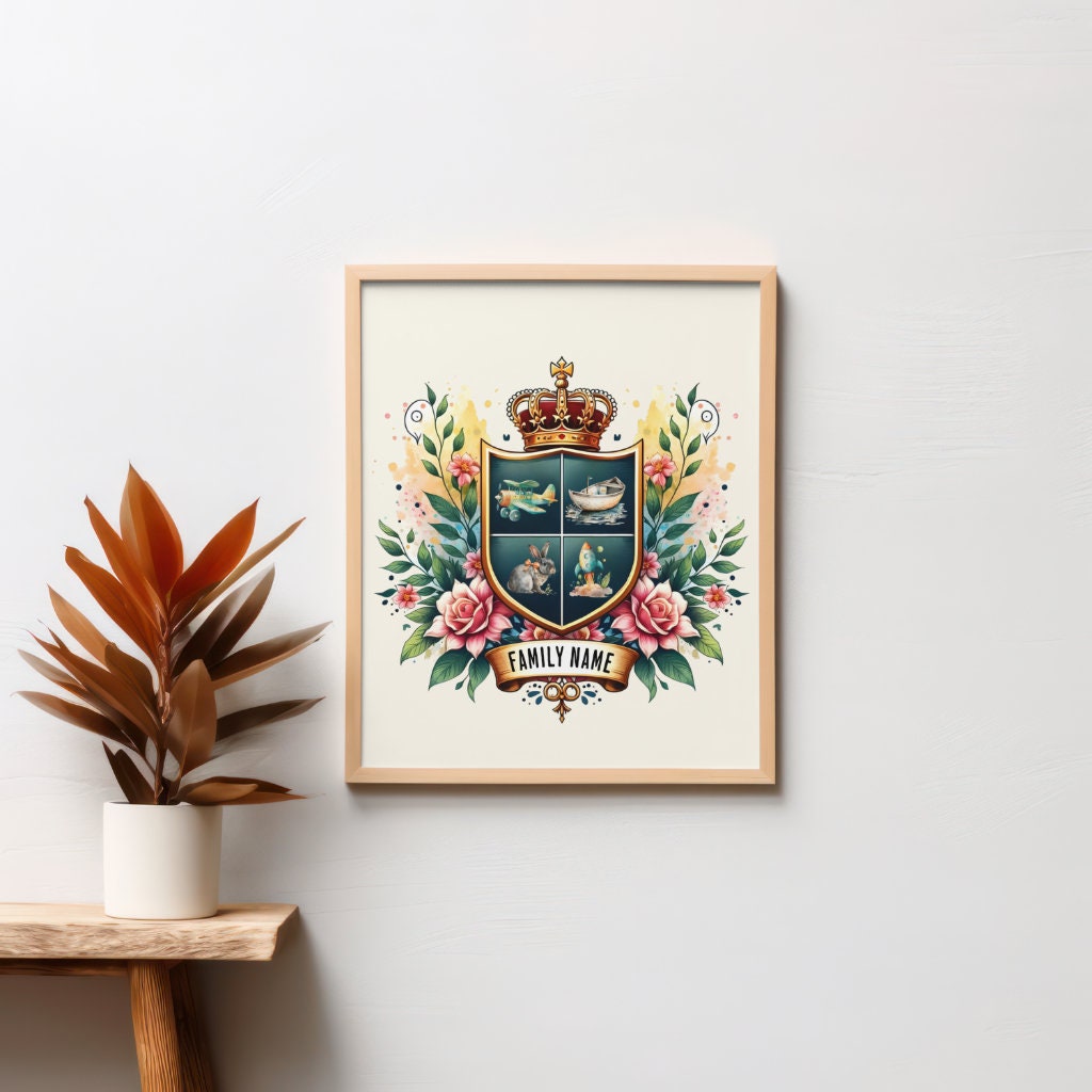 Family Crest, Custom Family Crest, Wedding Crest,family Crest Coat of ...