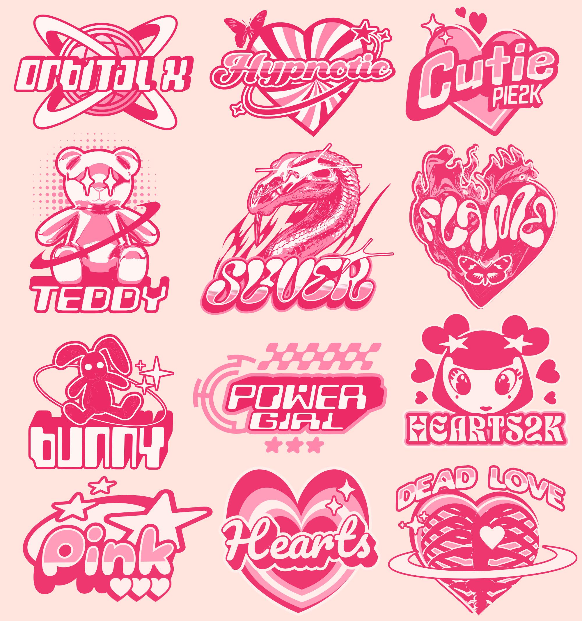80+ Y2K PNG Logos: T-shirt Designs (digital Download) - Etsy