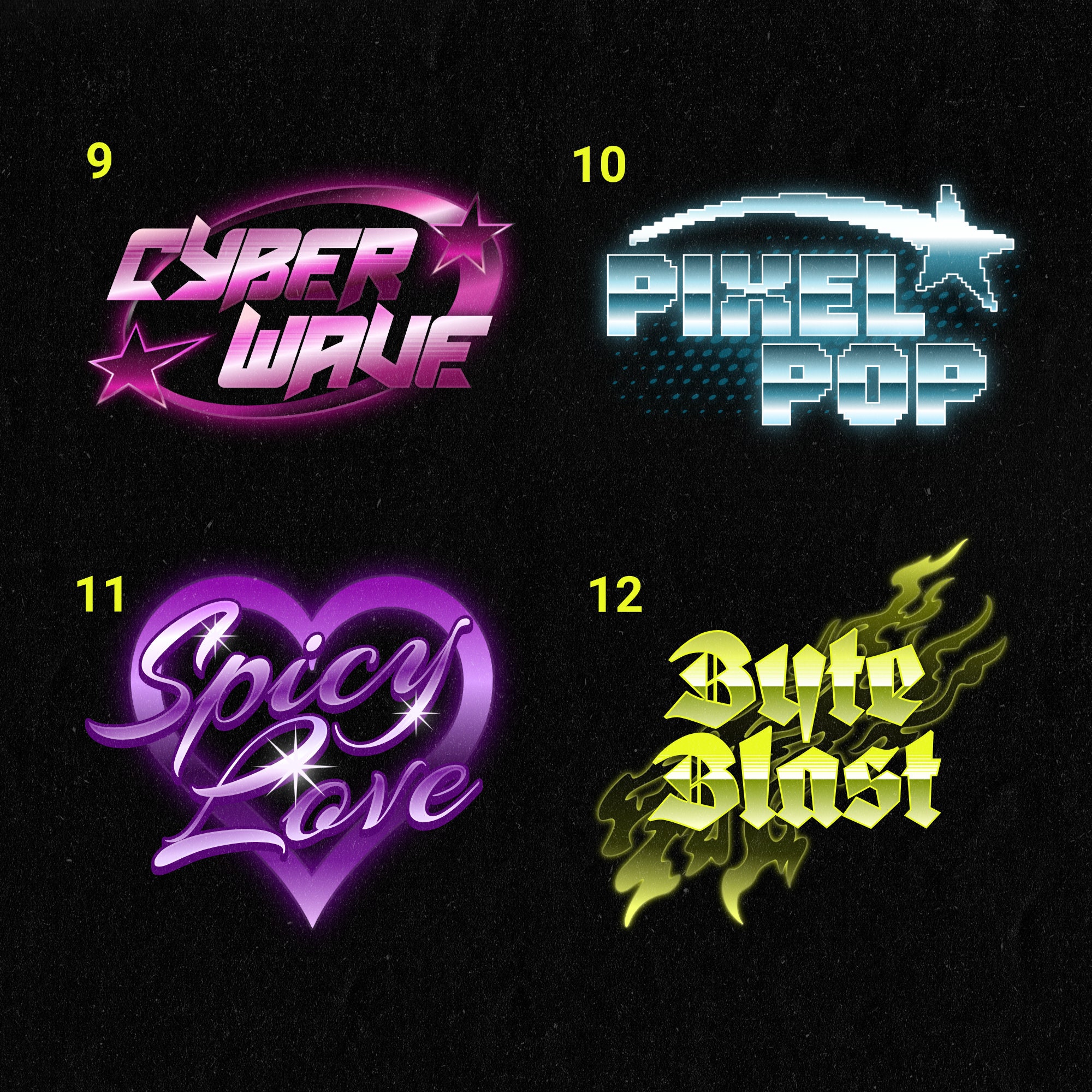 Y2K Inspired Tech Logo / Digital Chrome Logo for the 2000s / Streetwear ...