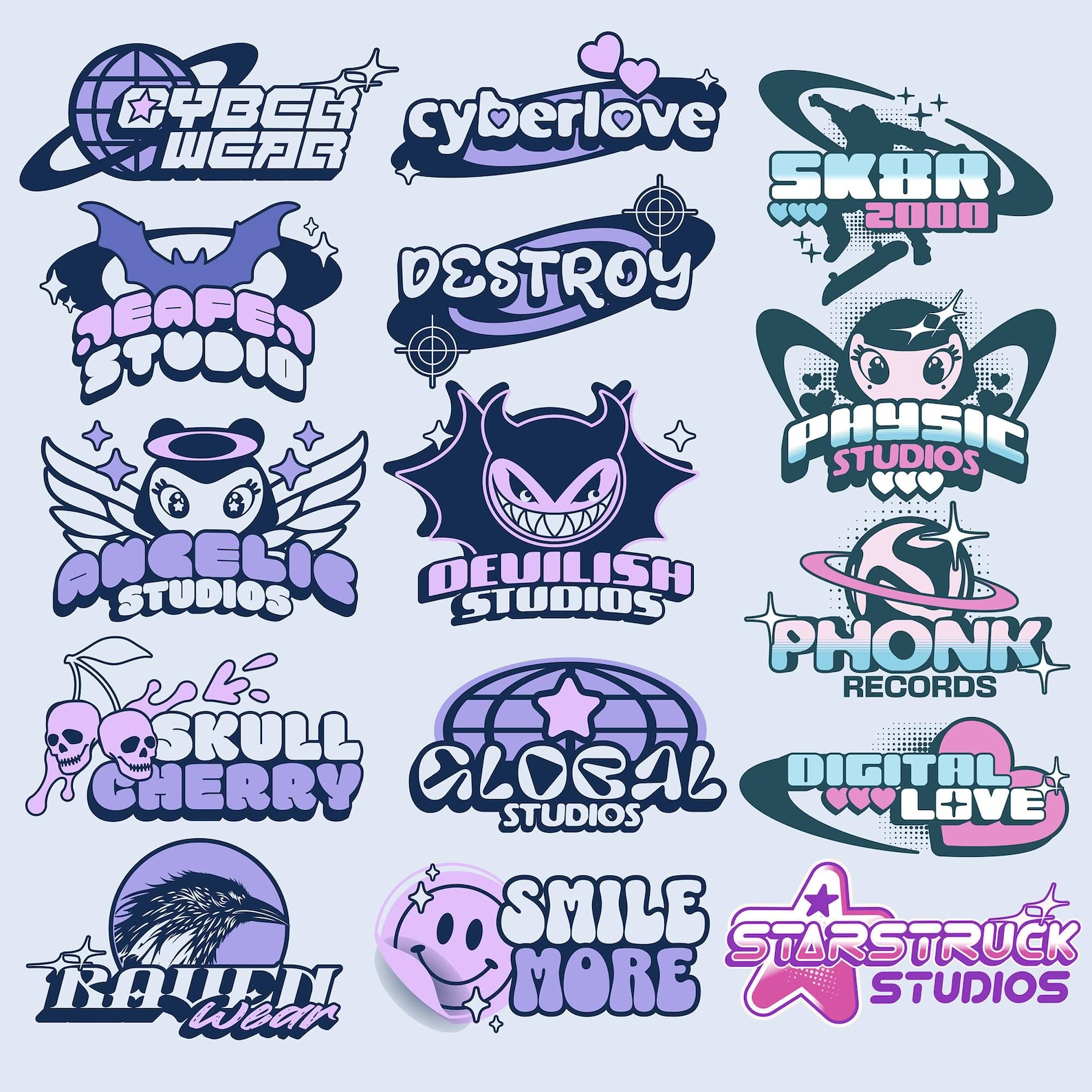 80+ Y2K PNG Logos: T-shirt Designs (digital Download) - Etsy