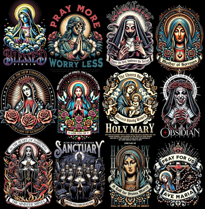 Saints and Mother Mary Design Collection Inspired by Catholicism and ...